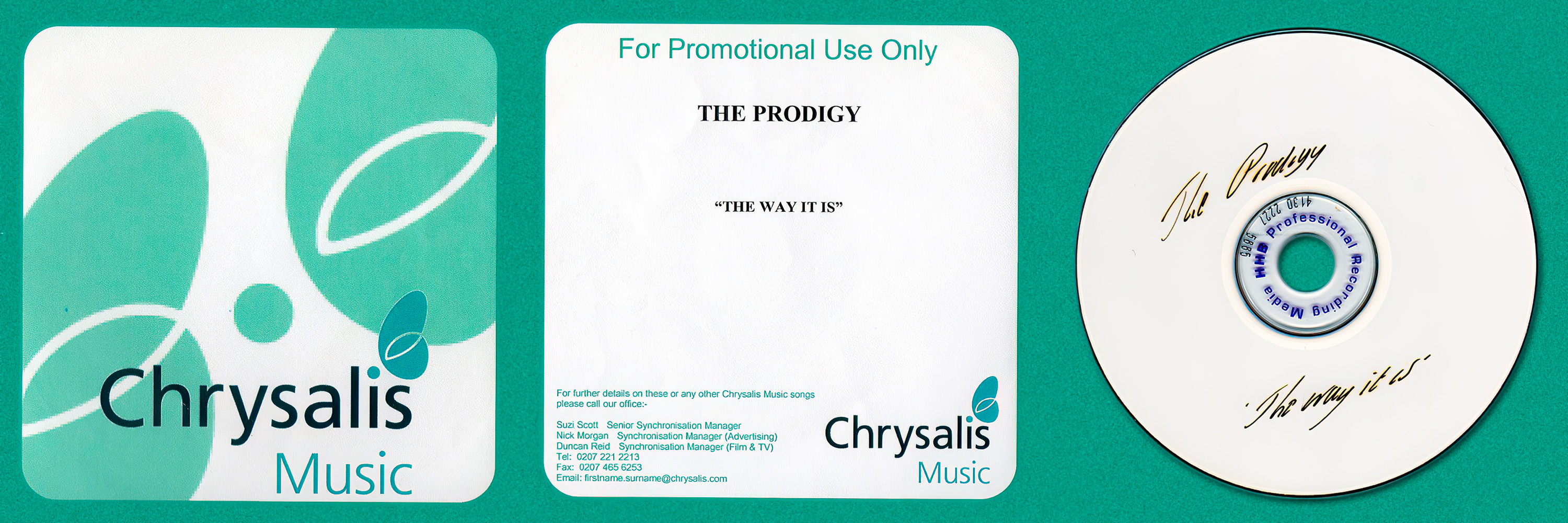 Promo CD by «Chrysalis Music» w/ The Way It Is (Rough Mix) - theprodi.gy